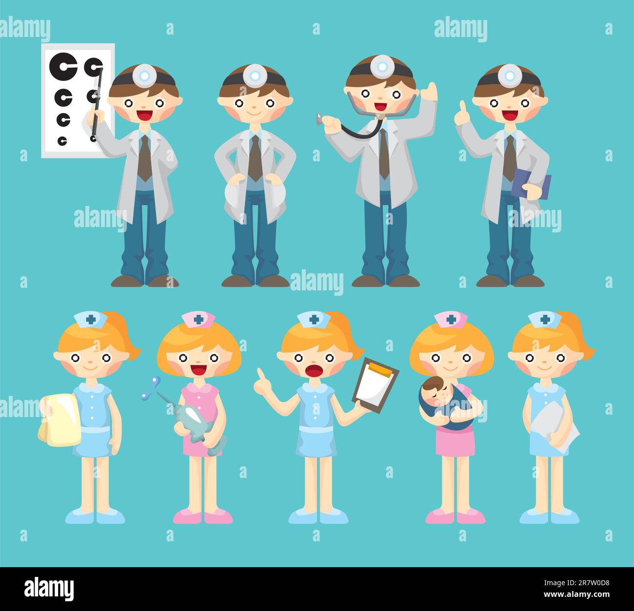 Healthcare mask thermometer nurse Stock Vector Images - Alamy