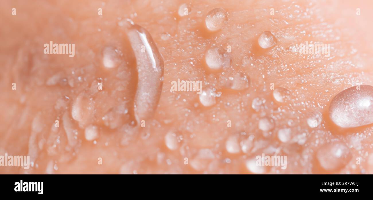 Collagen And Hyaluron Serum Gel On Skin. Splashing of Hyaluron gel ...