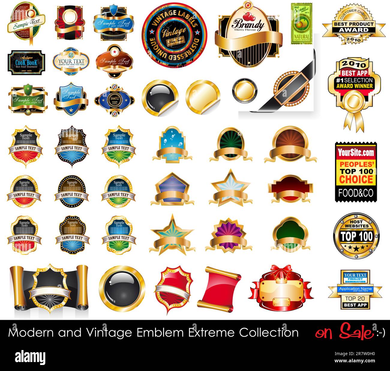 Modern and Vintage Emblems Extreme Collection. Big variety of emblems ...