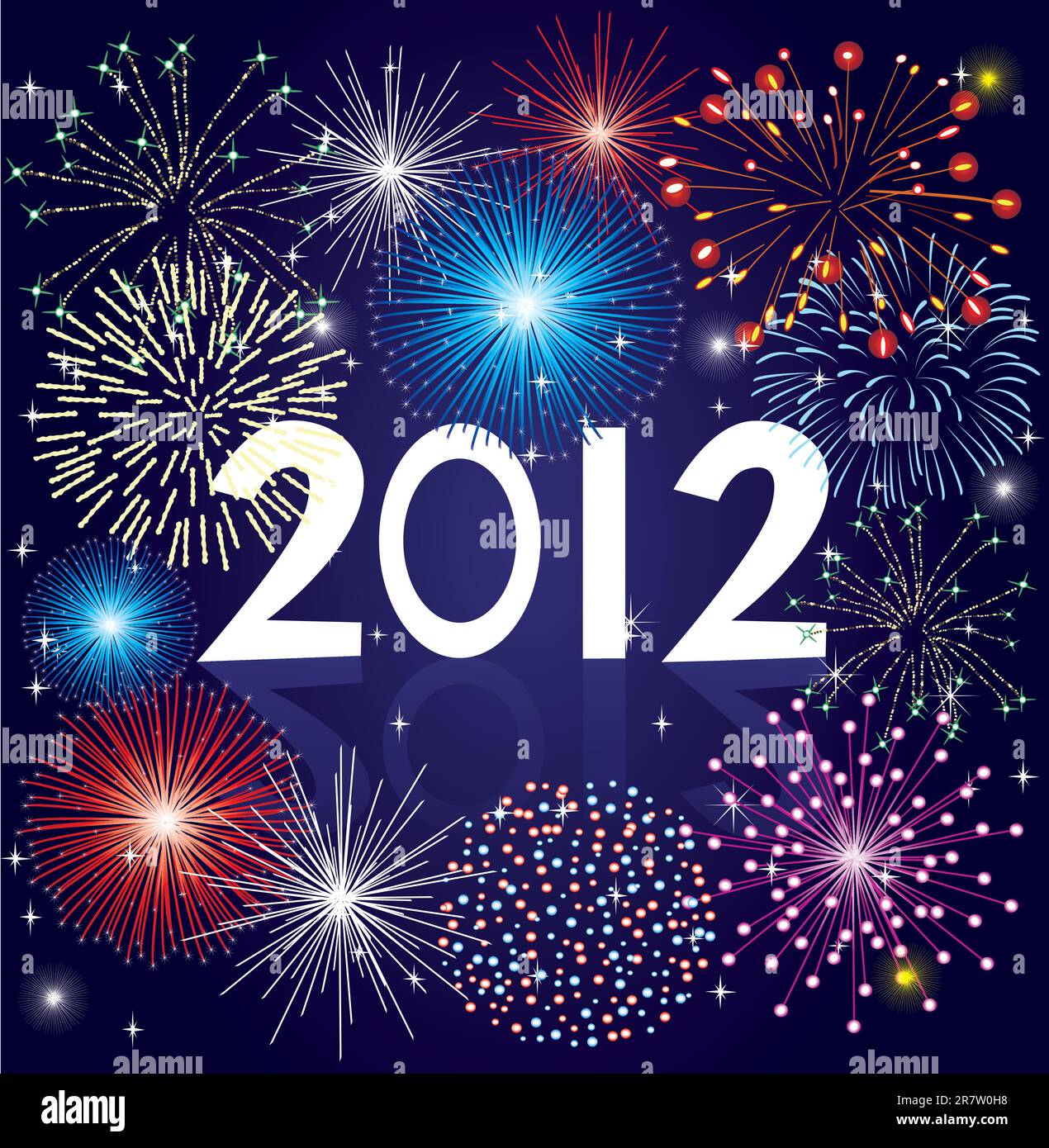 vector illustration of 2012 fireworks Stock Vector Image & Art - Alamy