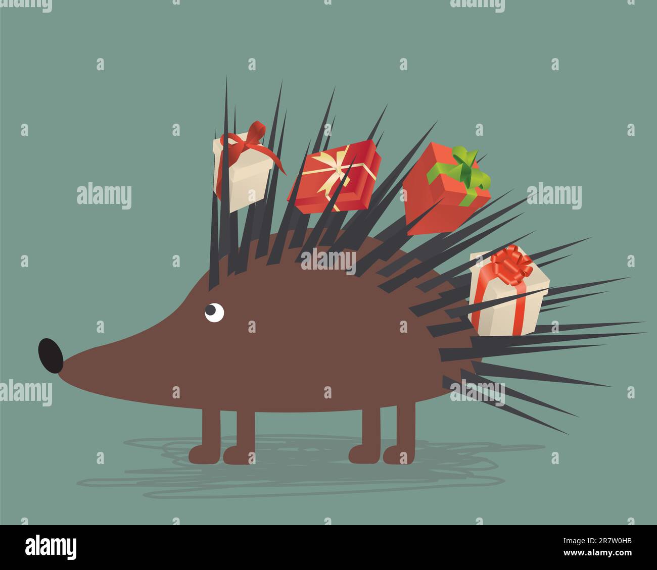 Editable vector cartoon hedgehog Stock Vector Image & Art - Alamy