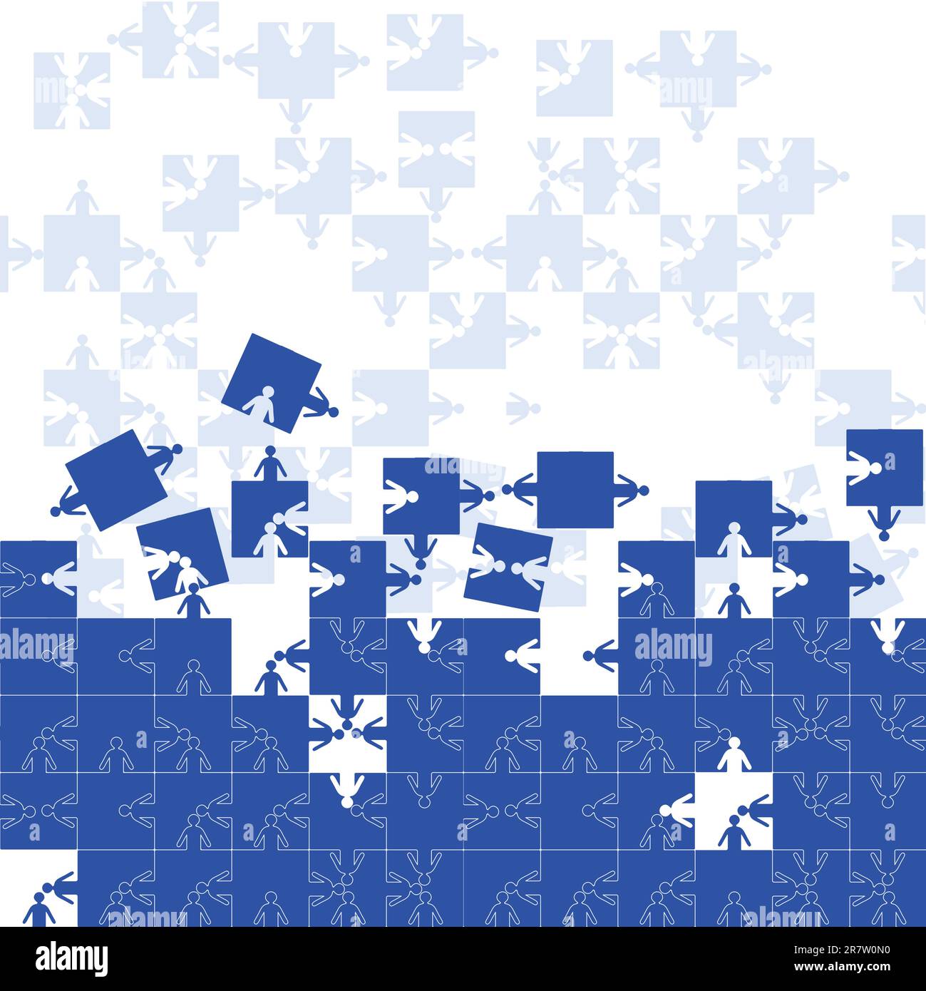 Business seamless gorizontal background friendship team people, puzzle ...