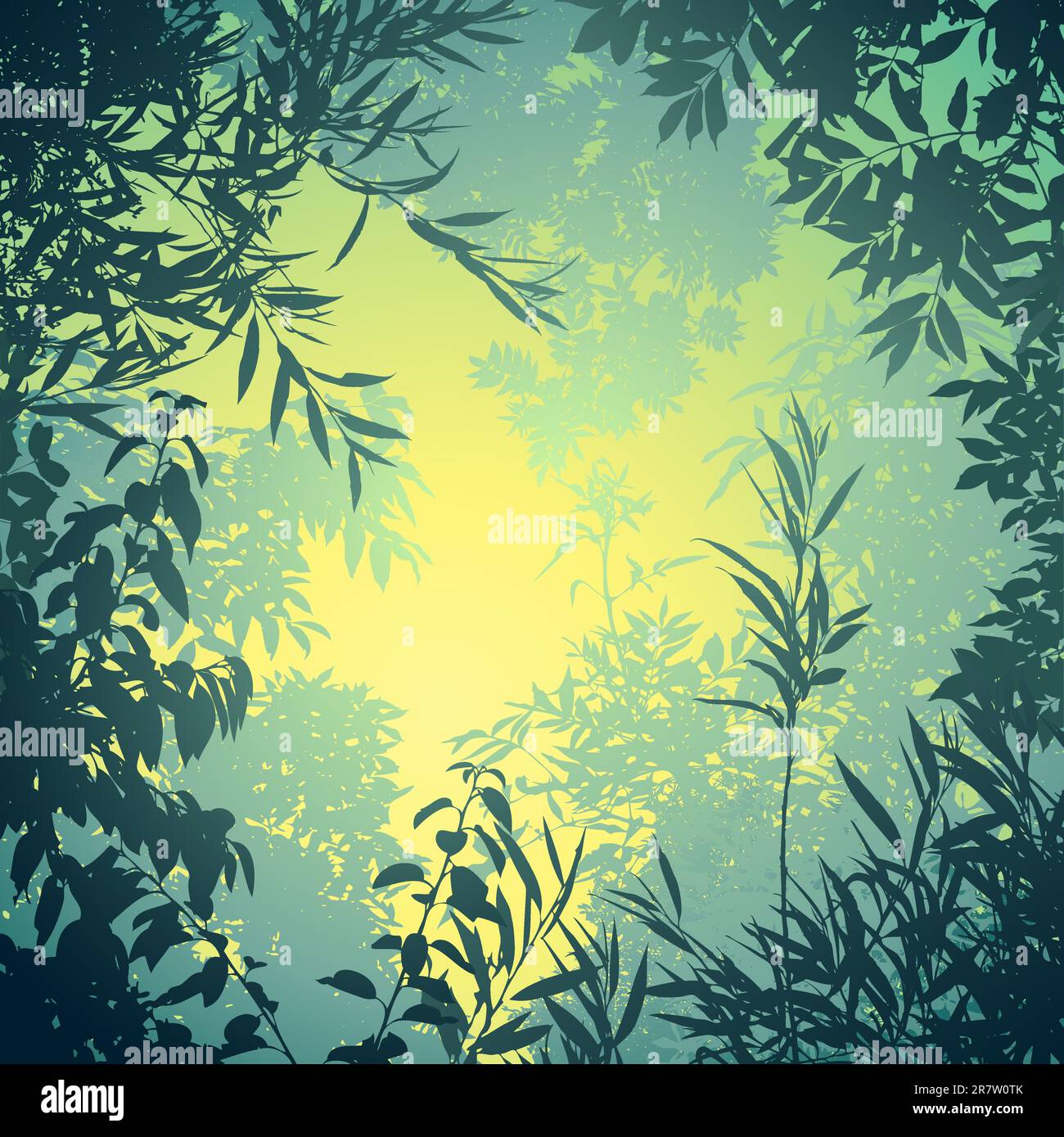 A Floral Background with Trees and Leaves Stock Vector Image & Art - Alamy