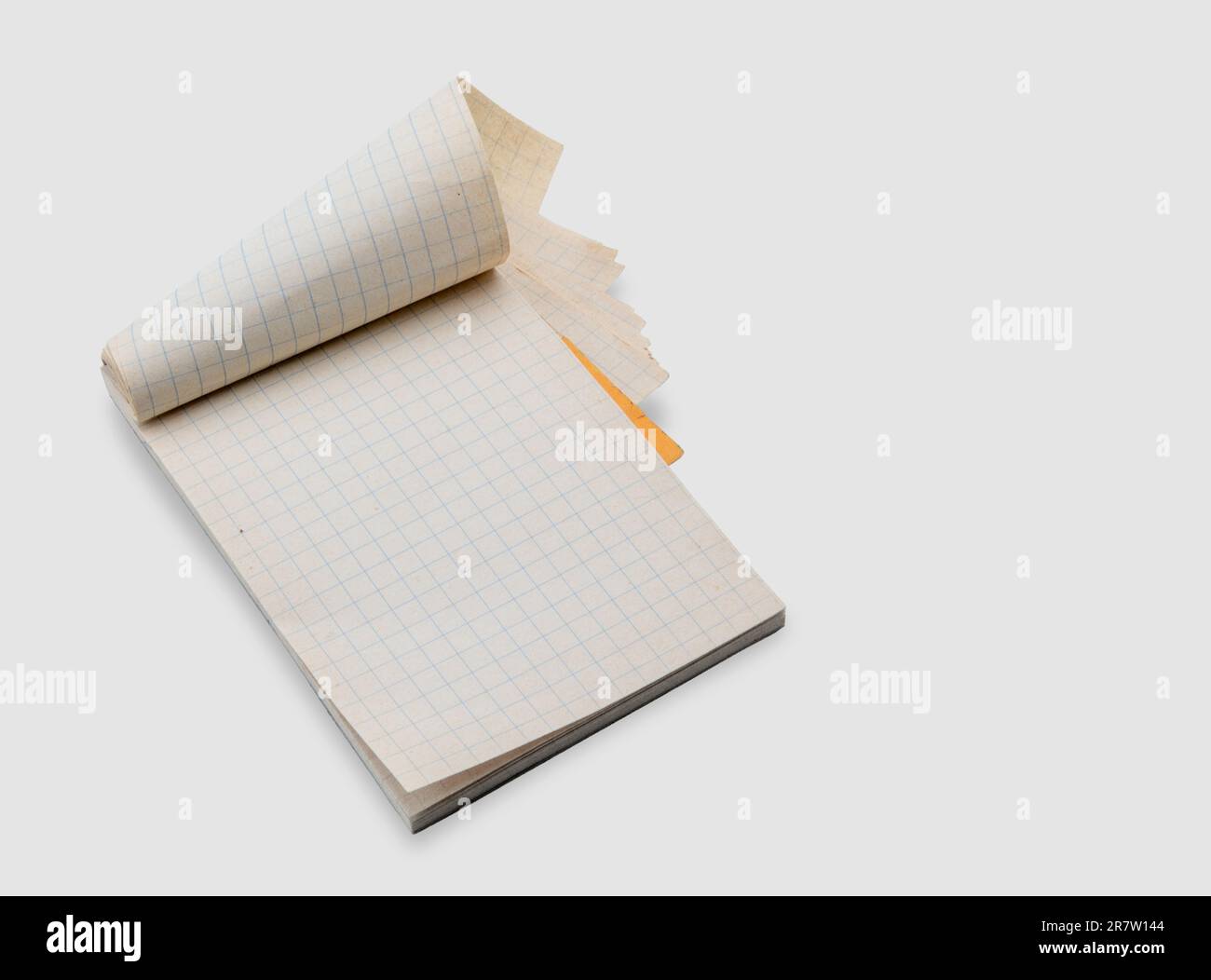 Vintage paper notepad with the squared pages open ready for notes ...