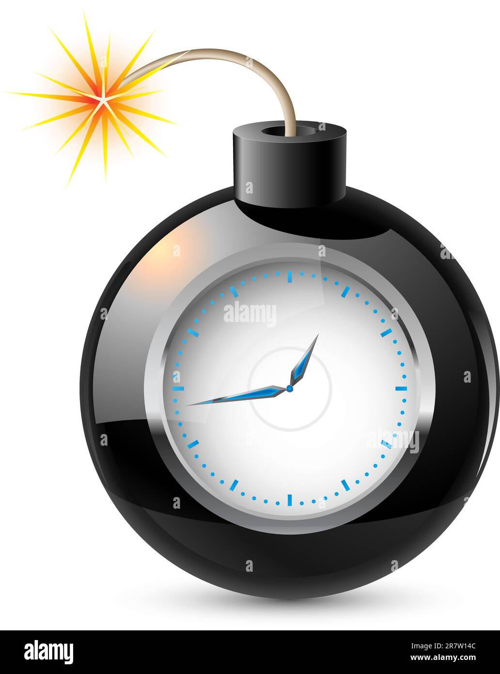 Clock in a bomb. Illustration on white background Stock Vector Image ...