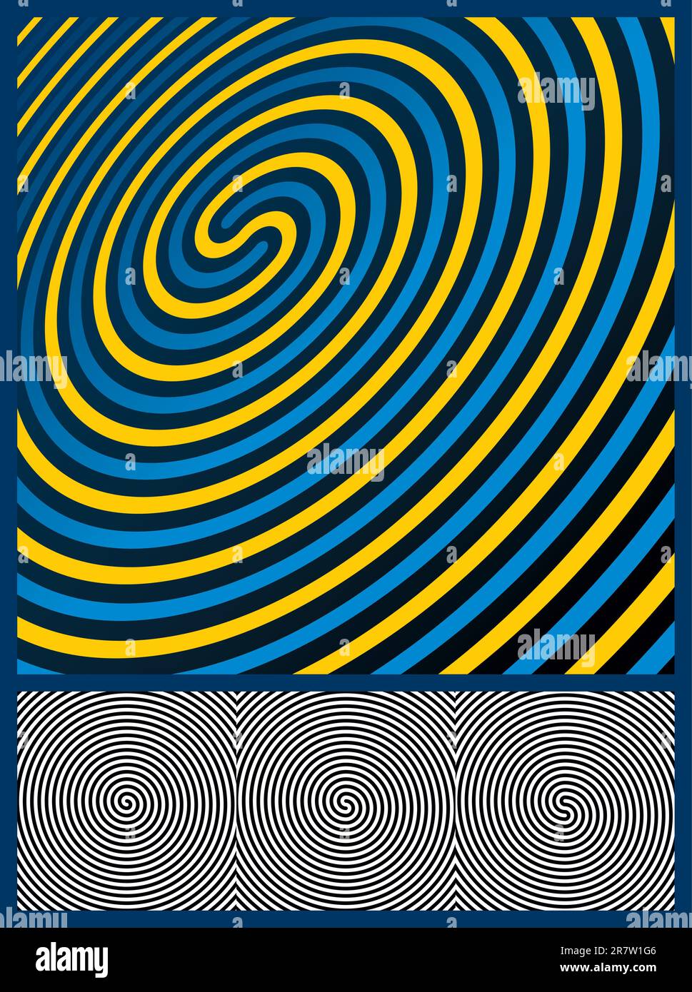 Optical Illusion Background. Three spiral patterns. Vector Illustration ...