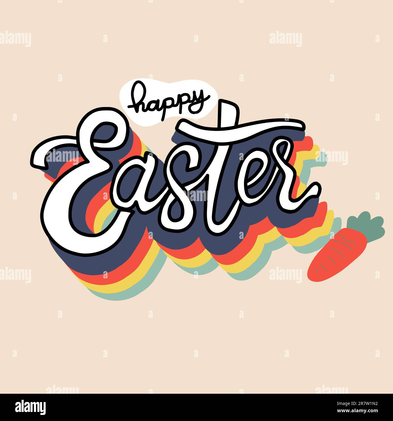 Happy Easter word retro style vector illustration Stock Vector Image ...