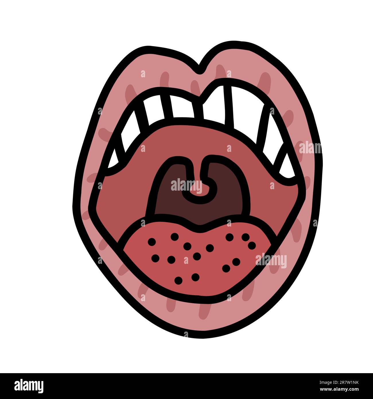 Mouth open to show tooth cartoon vector illustration Stock Vector Image ...