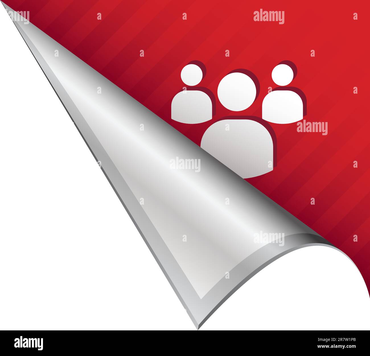 Community or group icon on vector peeled corner tab suitable for use in ...