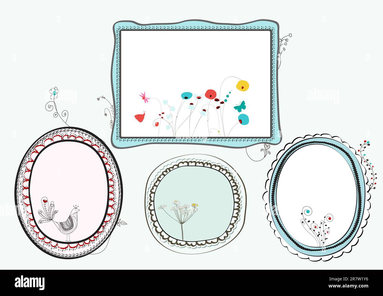 four cute doodle label fully editable Stock Vector Image & Art - Alamy