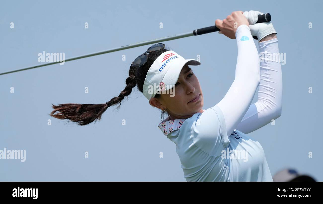 Cheyenne Knight drives off the second tee during the third round of the ...
