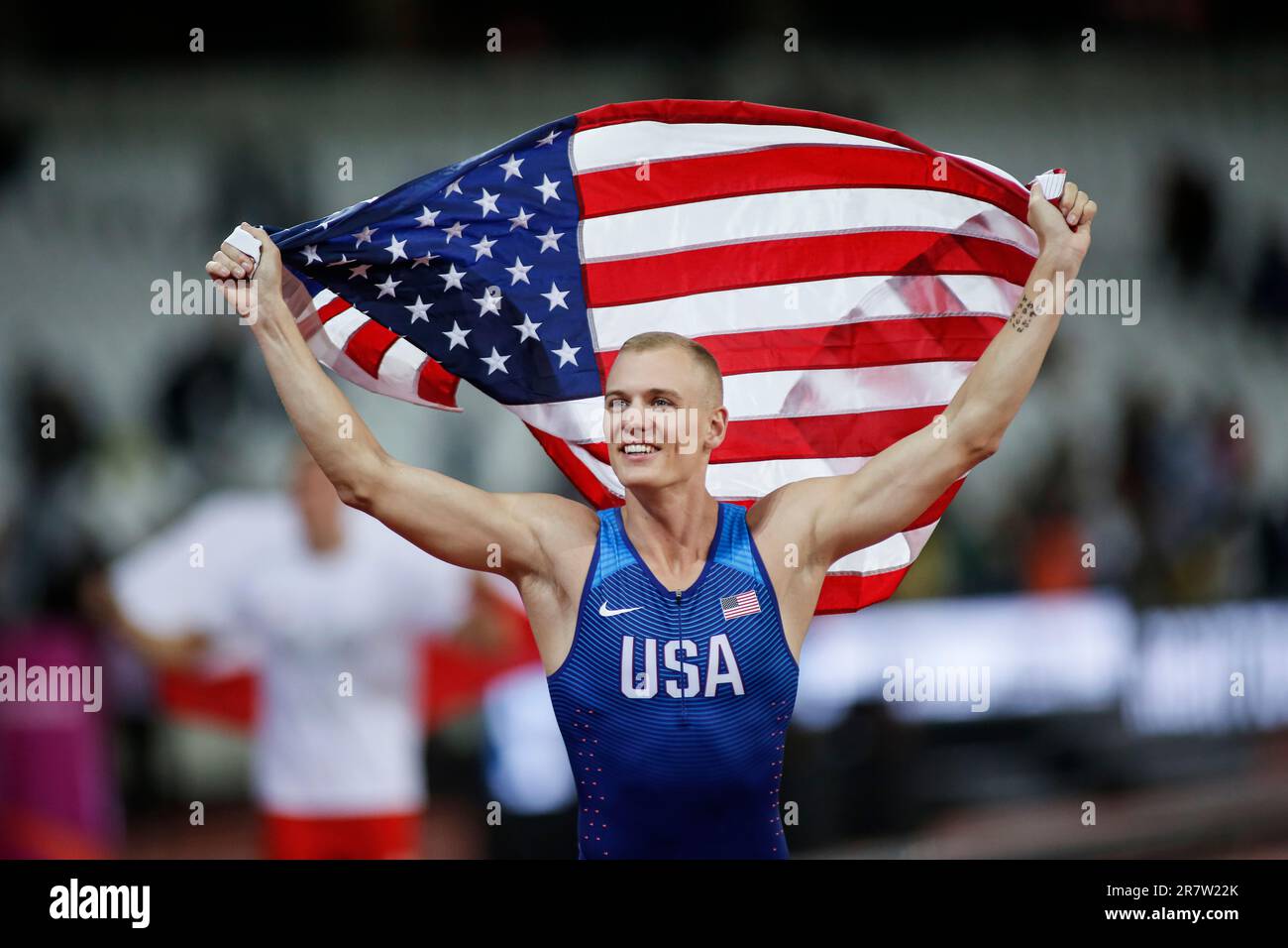 Sam KENDRICKS winning in the pole vault at the World Athletics ...