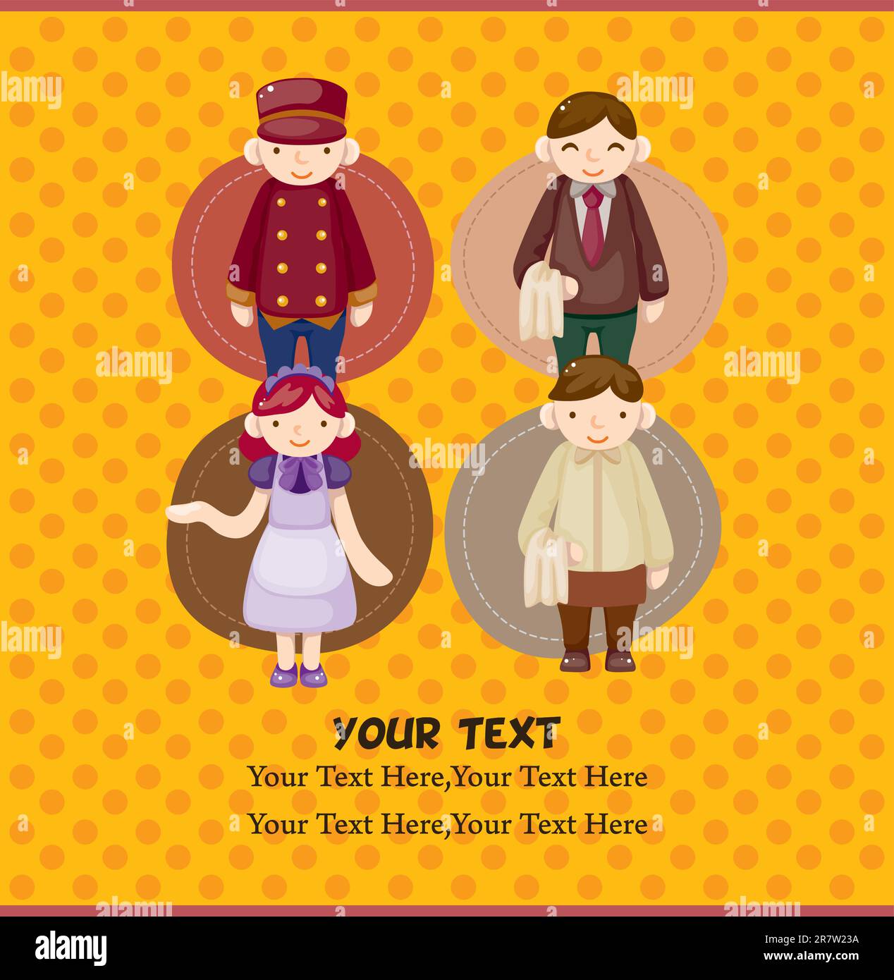 cartoon waiter and waitress card Stock Vector Image & Art - Alamy