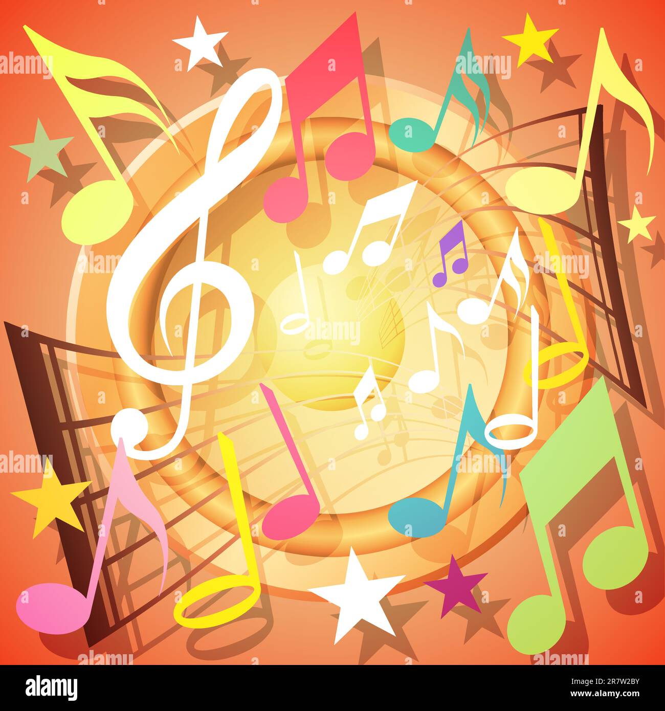 A Colorful Musical Notes Background Stock Vector Image & Art - Alamy