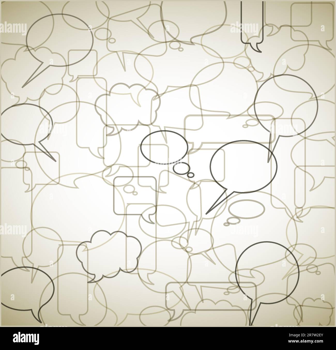 Vector vintage background made from speech bubbles - outlines and ...