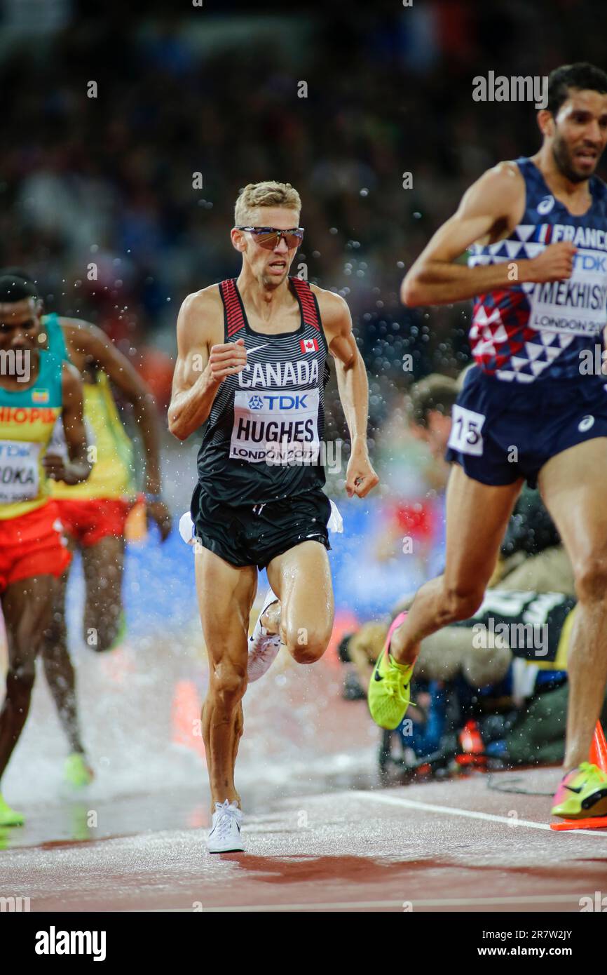 Matthew Hughes participating in the 3000 Metres Steeplechase at the ...