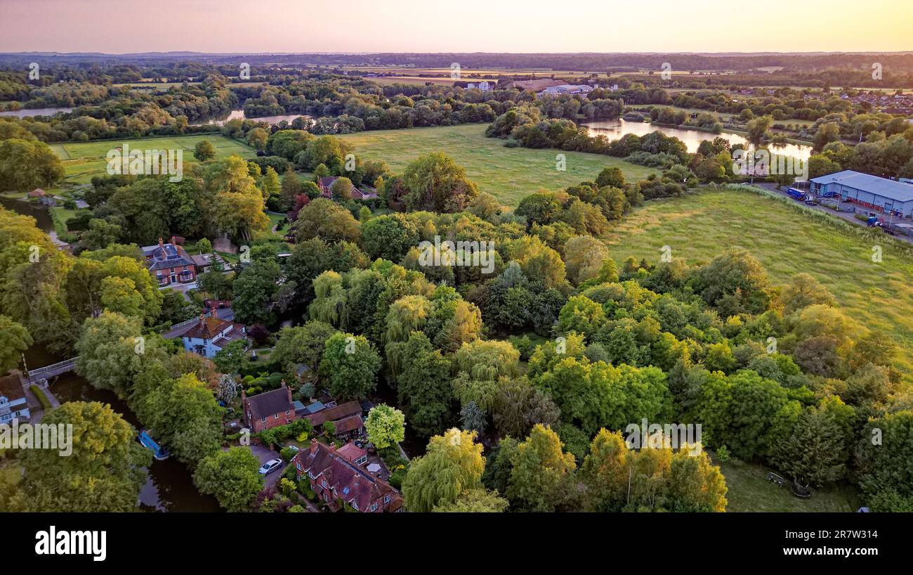 Aerial view of english landscape near Theale, Reading - West Berkshire ...