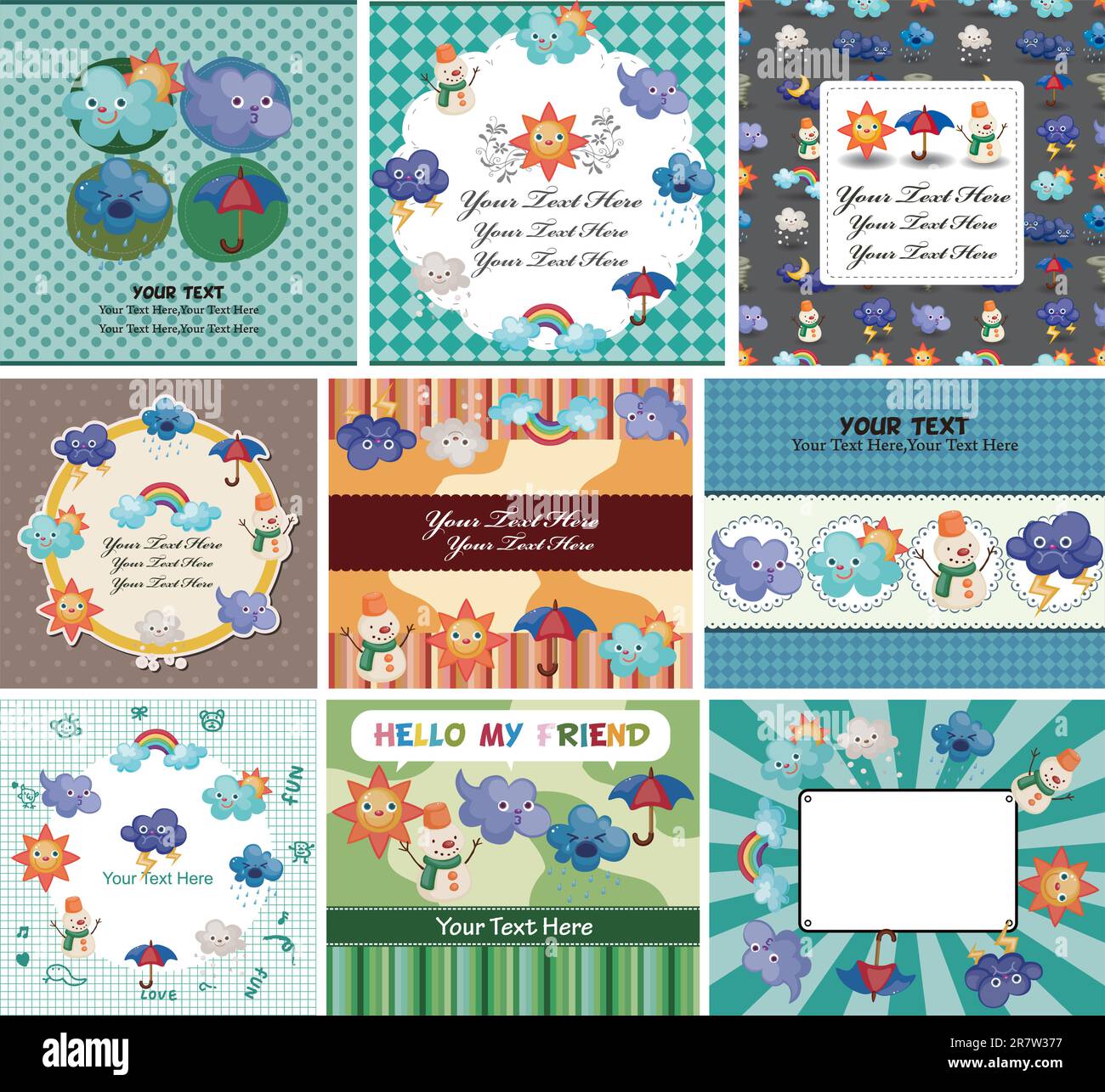 Cartoon happy rain cloud Stock Vector Images - Alamy