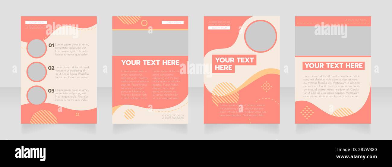 Organization red wavy blank brochure layout design Stock Vector Image ...