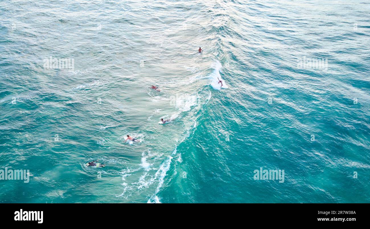 Aerial view surfing perfect waves hi-res stock photography and images ...