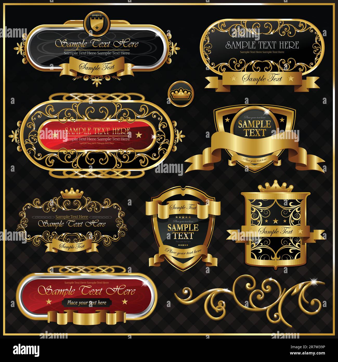 Gold frames Stock Vector Images - Alamy