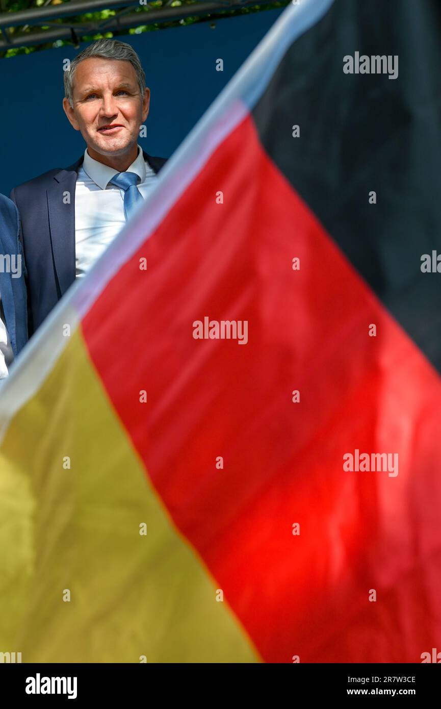 17 June 2023, Thürigen, Mödlareuth: Björn Höcke, state spokesman and ...