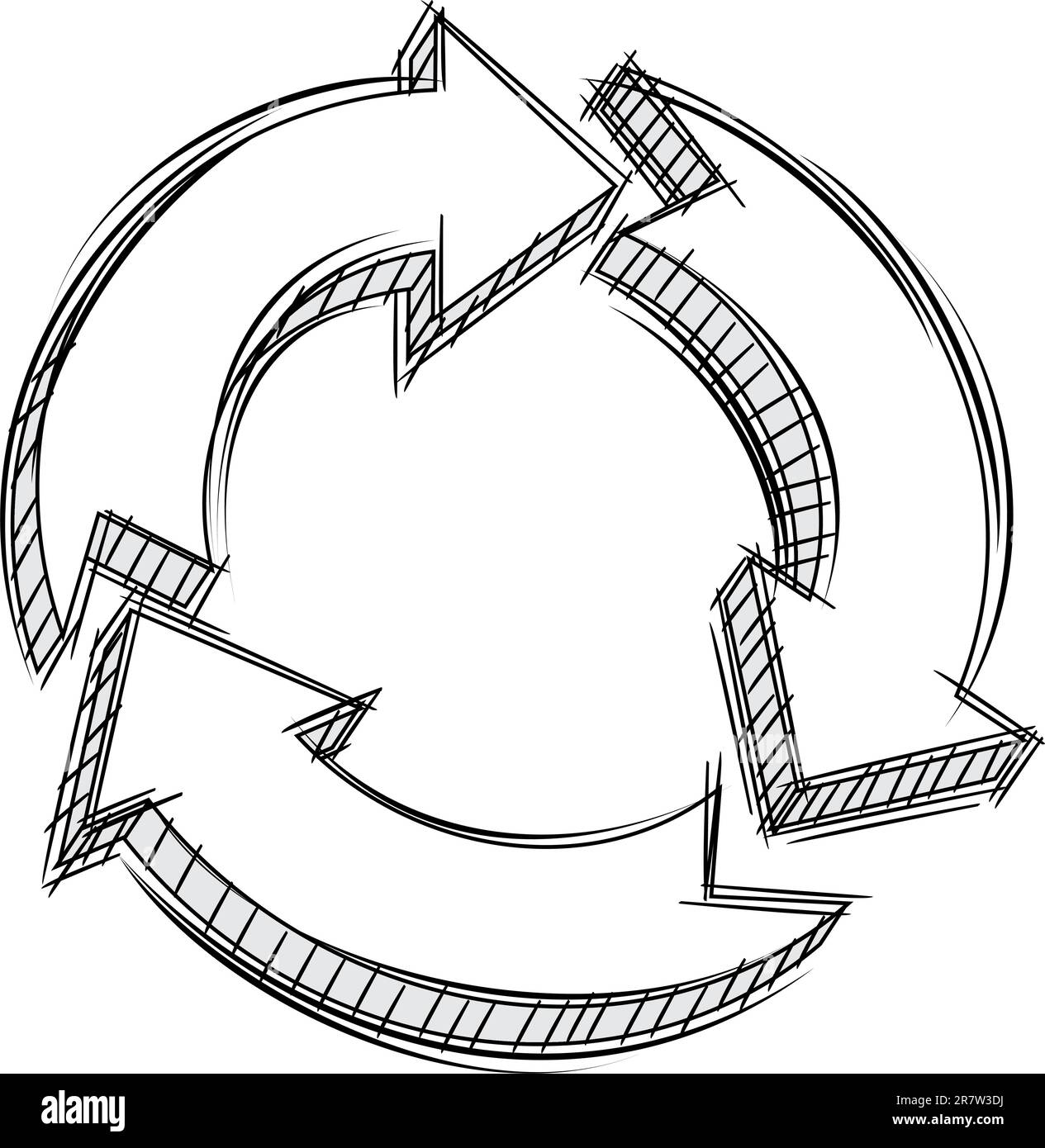 Vector doodle of three circular arrows Stock Vector Image & Art - Alamy