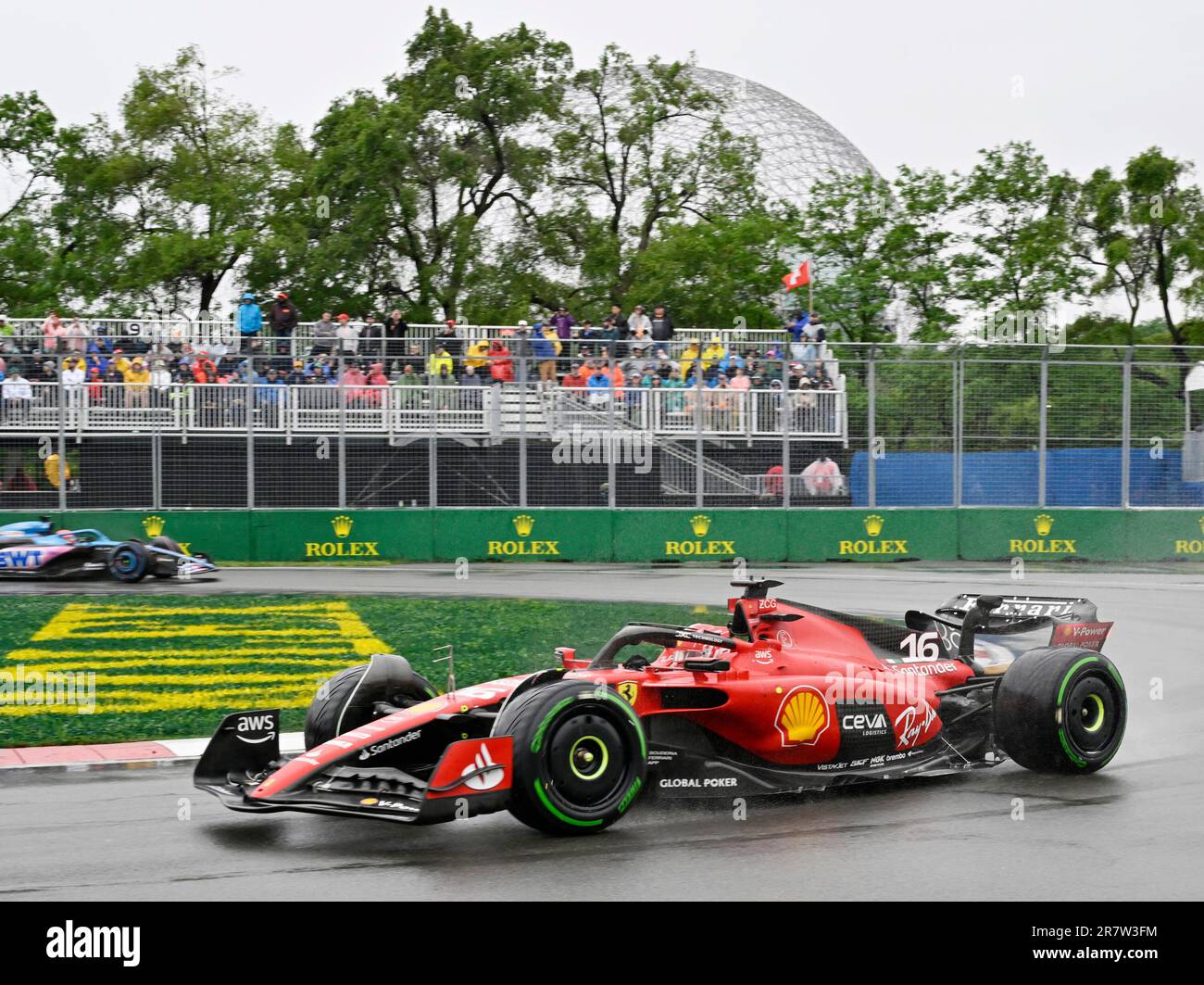 Ferrari driver Charles Leclerc of Monaco drives during the third practice session for the ...