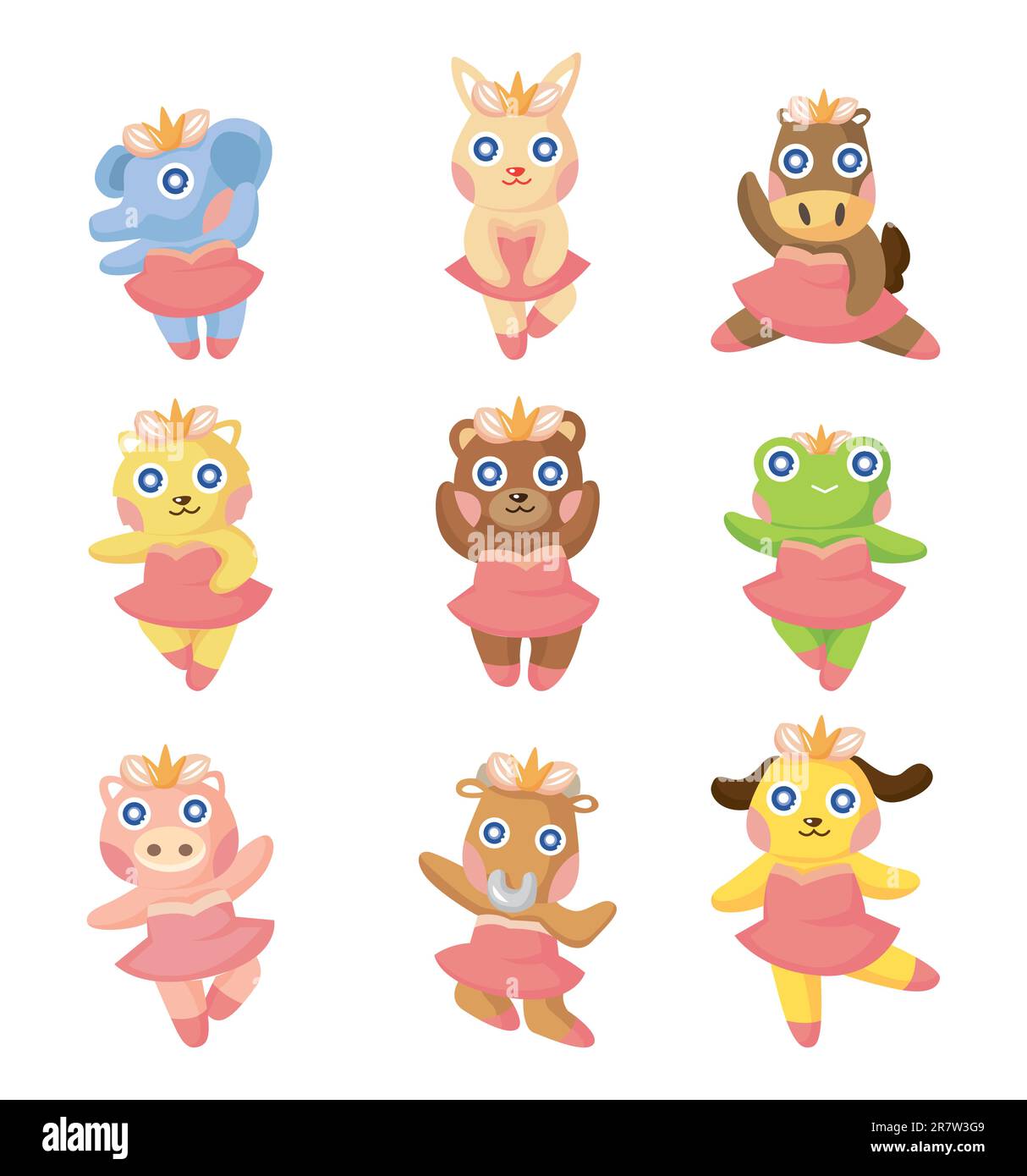 cartoon animal ballerina icons Stock Vector Image & Art - Alamy