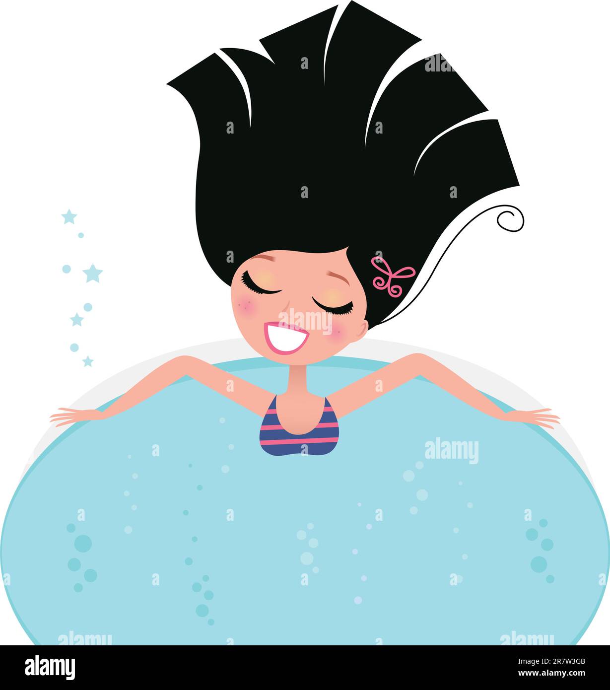 Retro woman in bath Stock Vector Images - Alamy