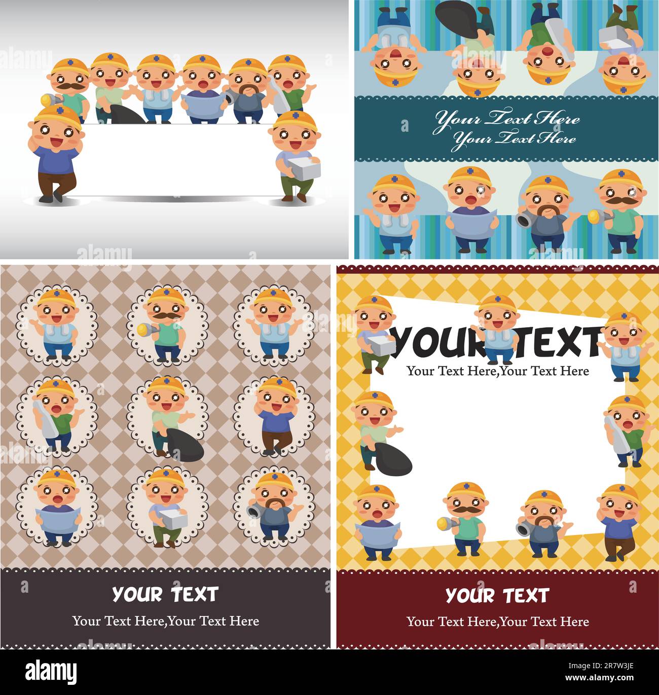 cartoon worker card Stock Vector Image & Art - Alamy