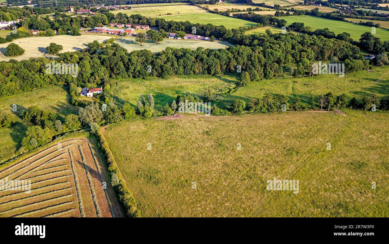 Aerial view of english landscape near Theale, Reading - West Berkshire ...
