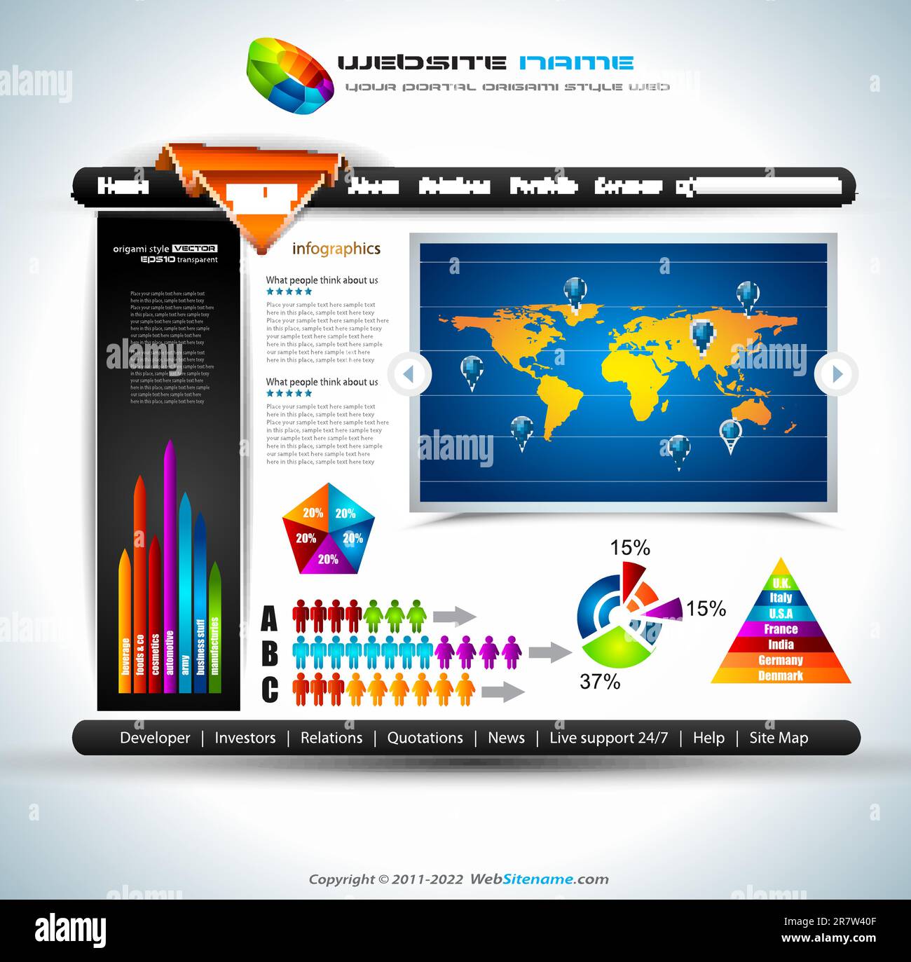 Complex Origami Website - Elegant Design for Business Presentations ...