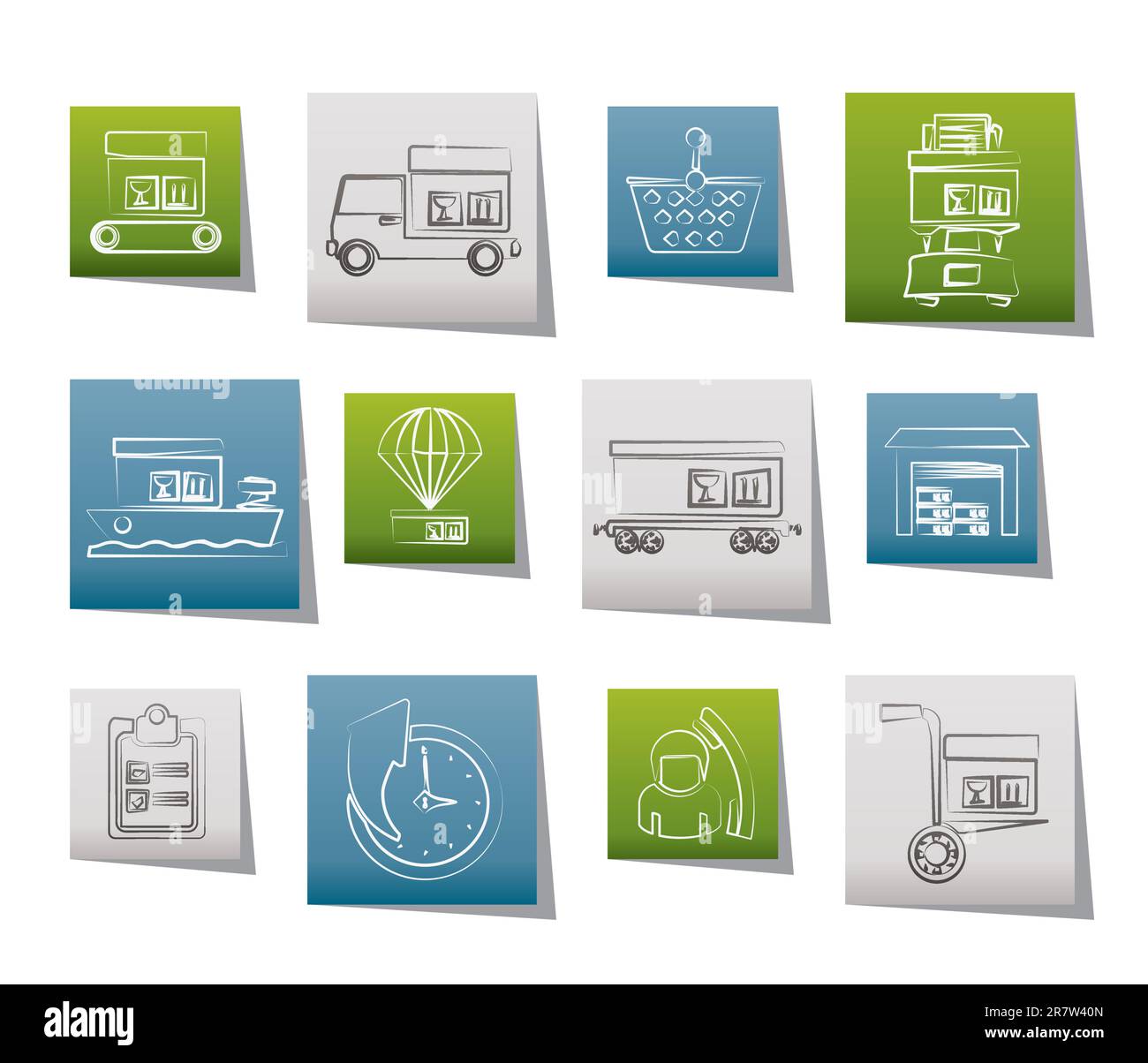 Logistic, cargo and shipping icons - vector icon set Stock Vector Image ...