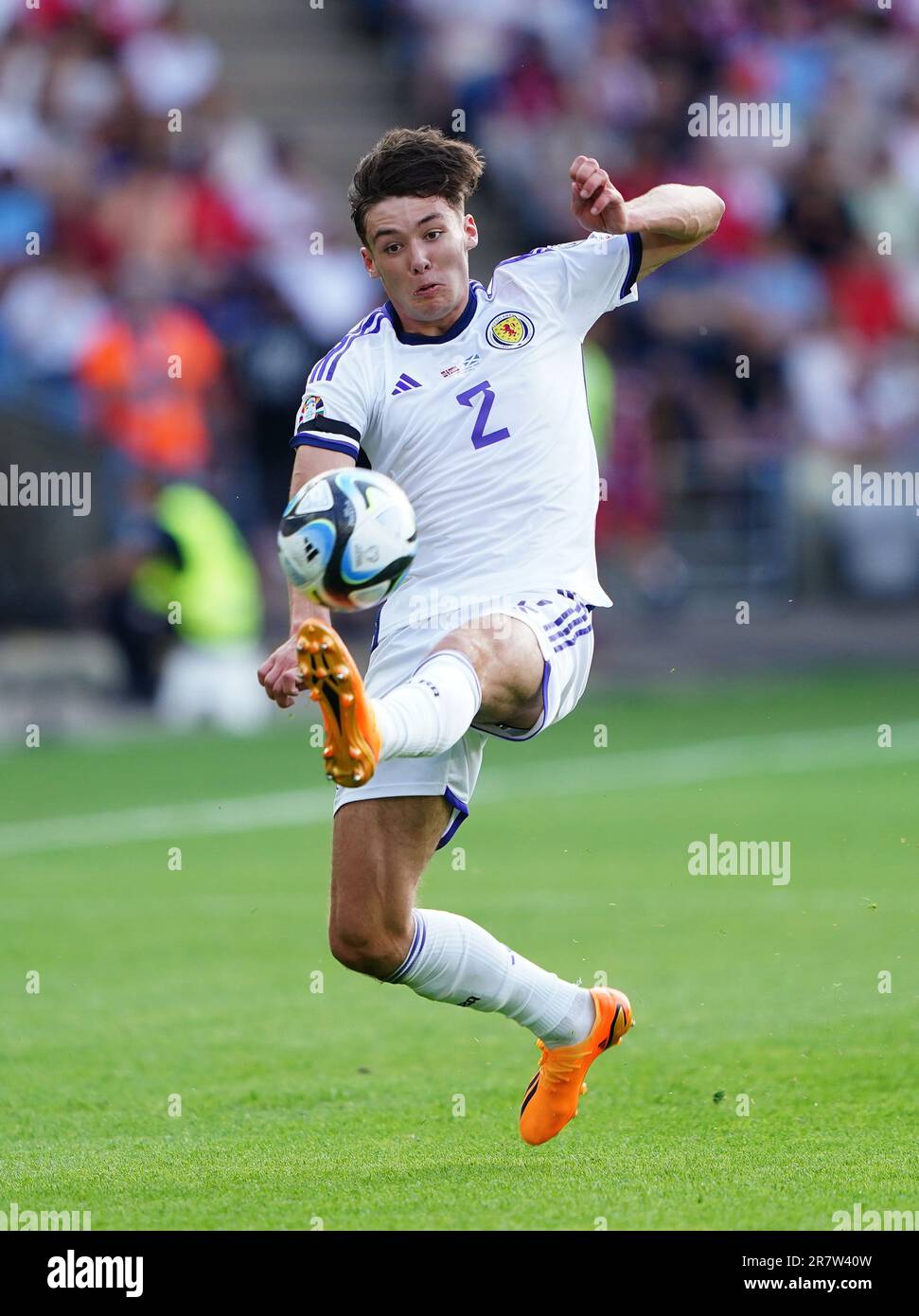 Scotland's Aaron Hickey during the UEFA Euro 2024 Qualifying Group A ...
