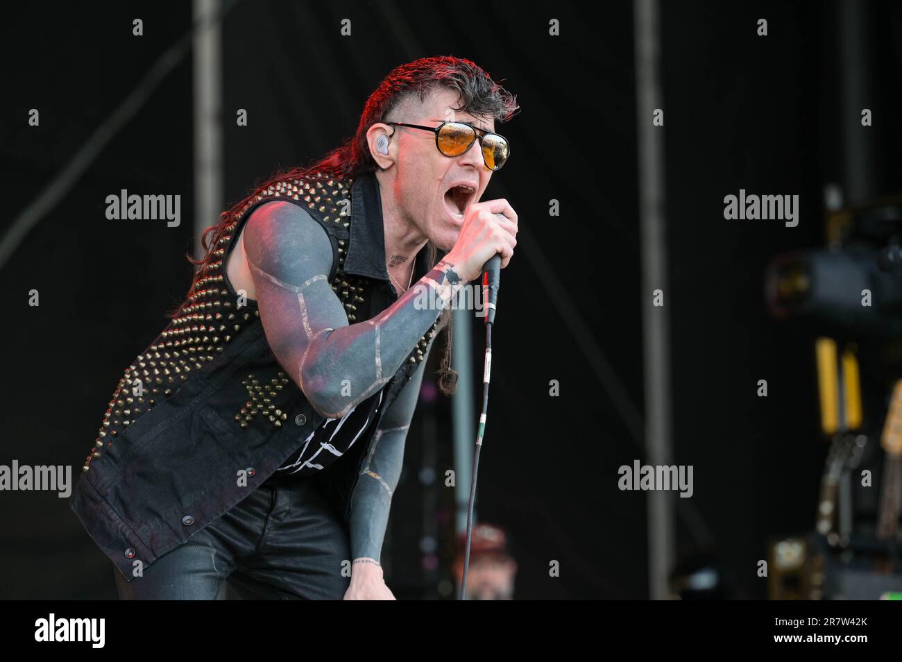 Manchester, United States. 16th June, 2022. AFI lead singer Davey Havok ...