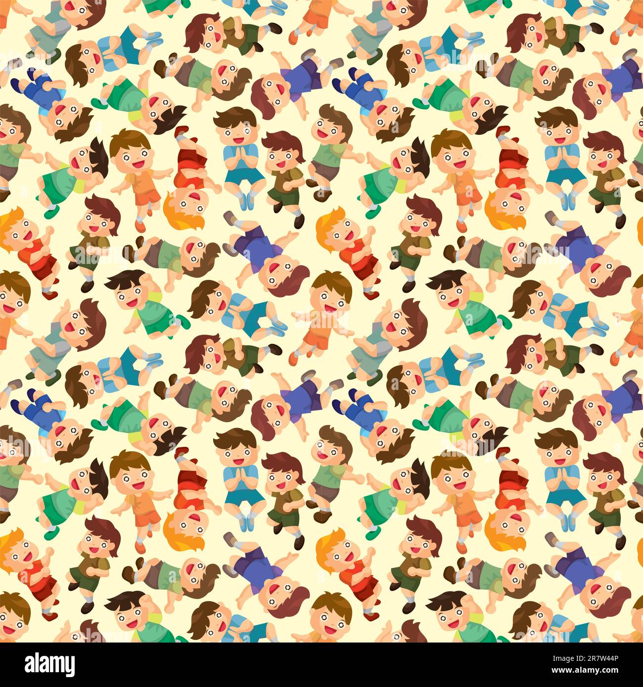 cartoon child jump seamless pattern Stock Vector Image & Art - Alamy