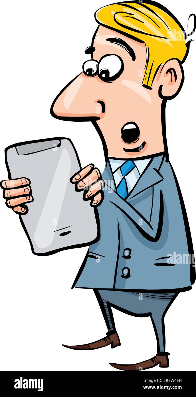 Tablet stock man in Stock Vector Images - Alamy