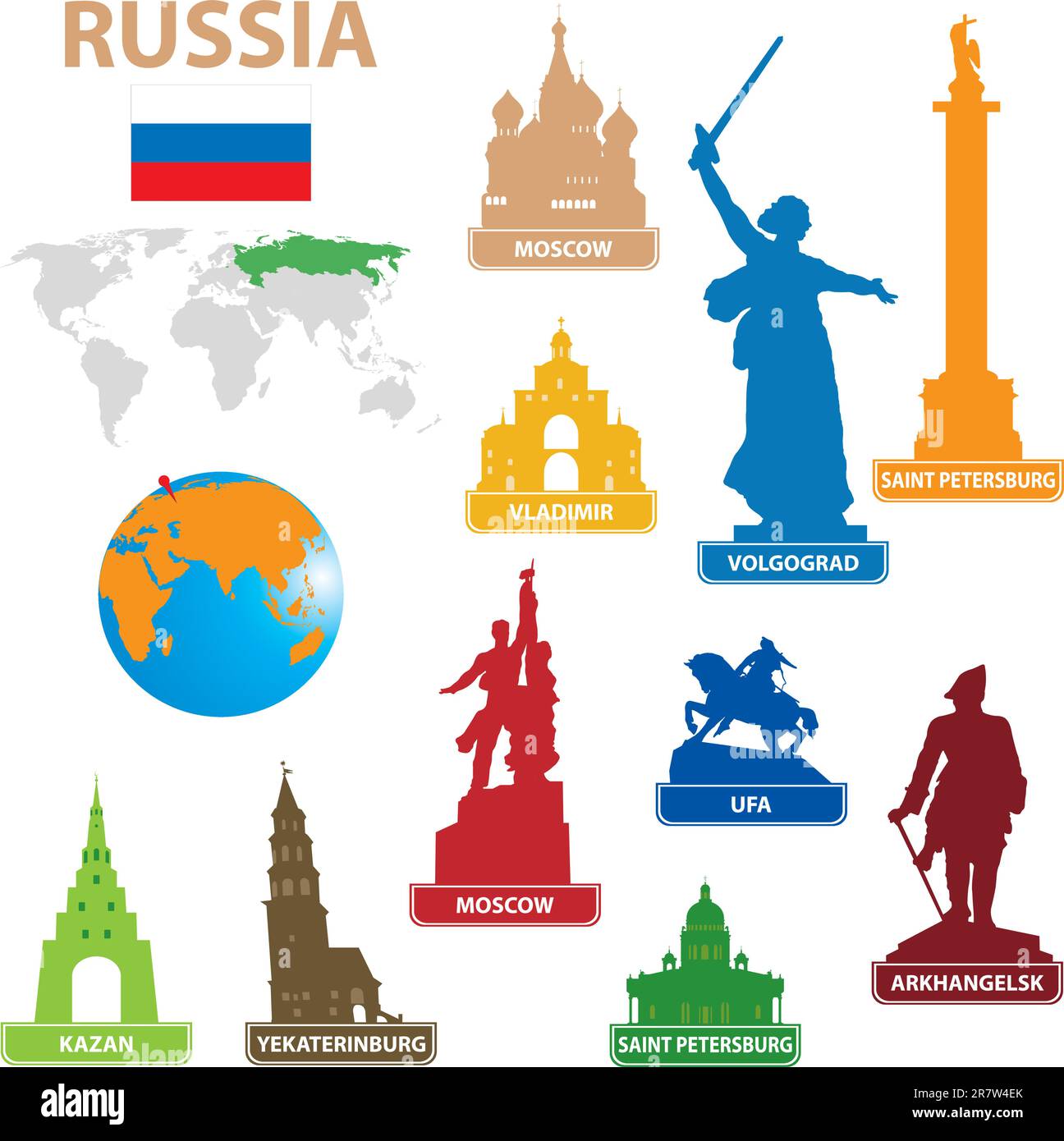 Symbols city to Russia. Vector illustration for you design Stock Vector ...