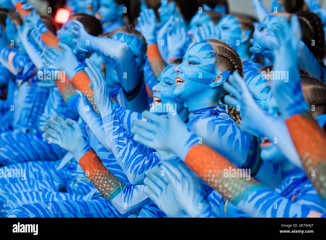 Berlin, Germany. 17th June, 2023. Avatar performers wait for the ...