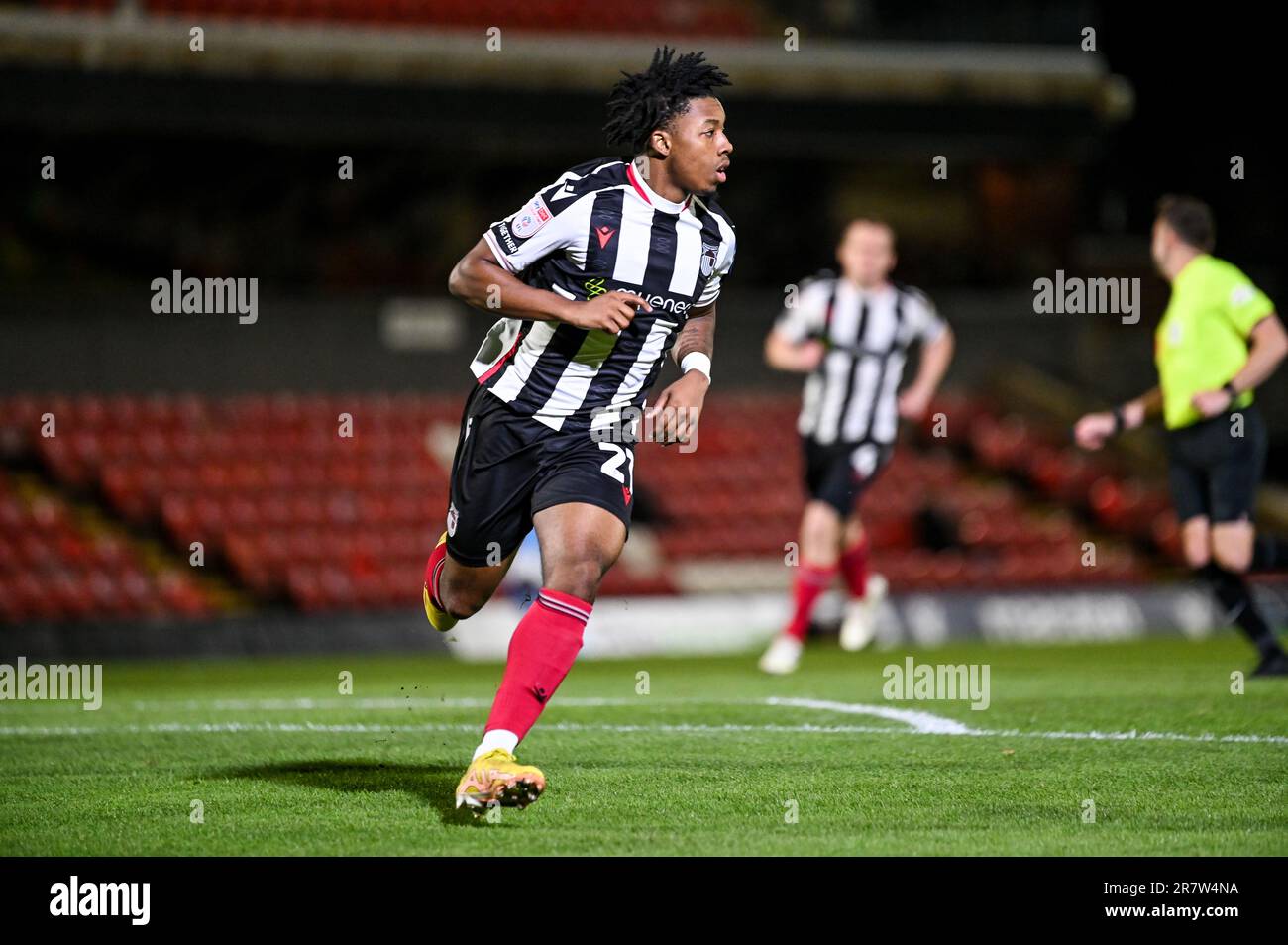 Keyendrah Simmonds scores during the Papa John’s EFL Trophy football ...