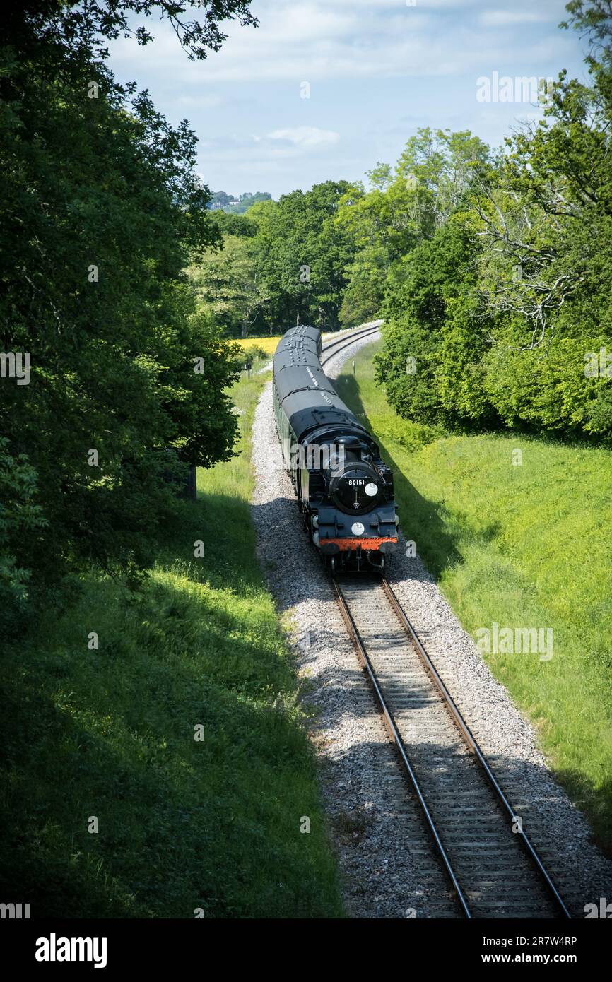 Steam Train on the Bluebell Railway Stock Photo - Alamy
