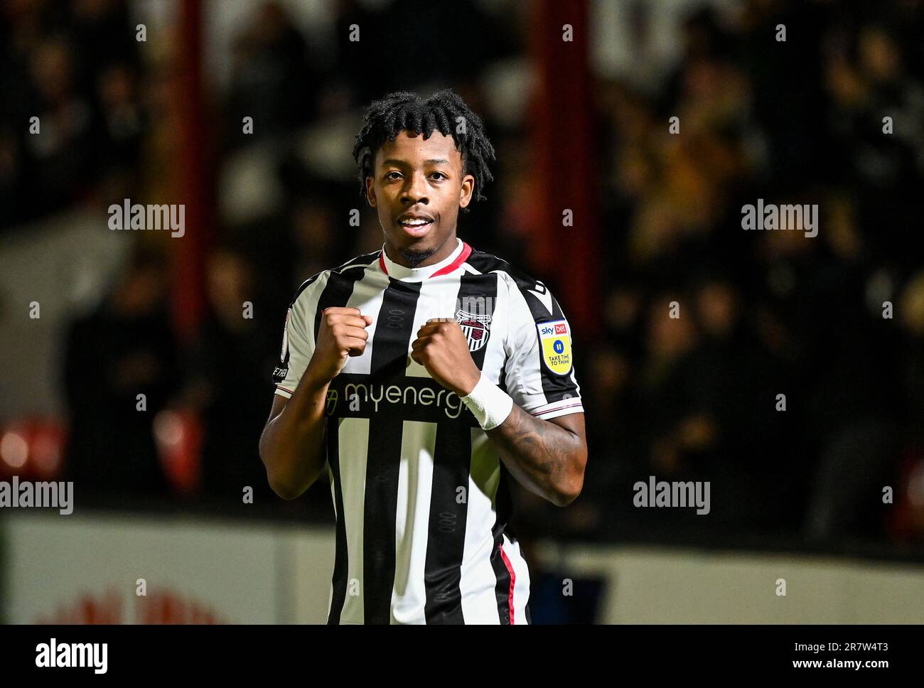Keyendrah Simmonds scores during the Papa John’s EFL Trophy football ...