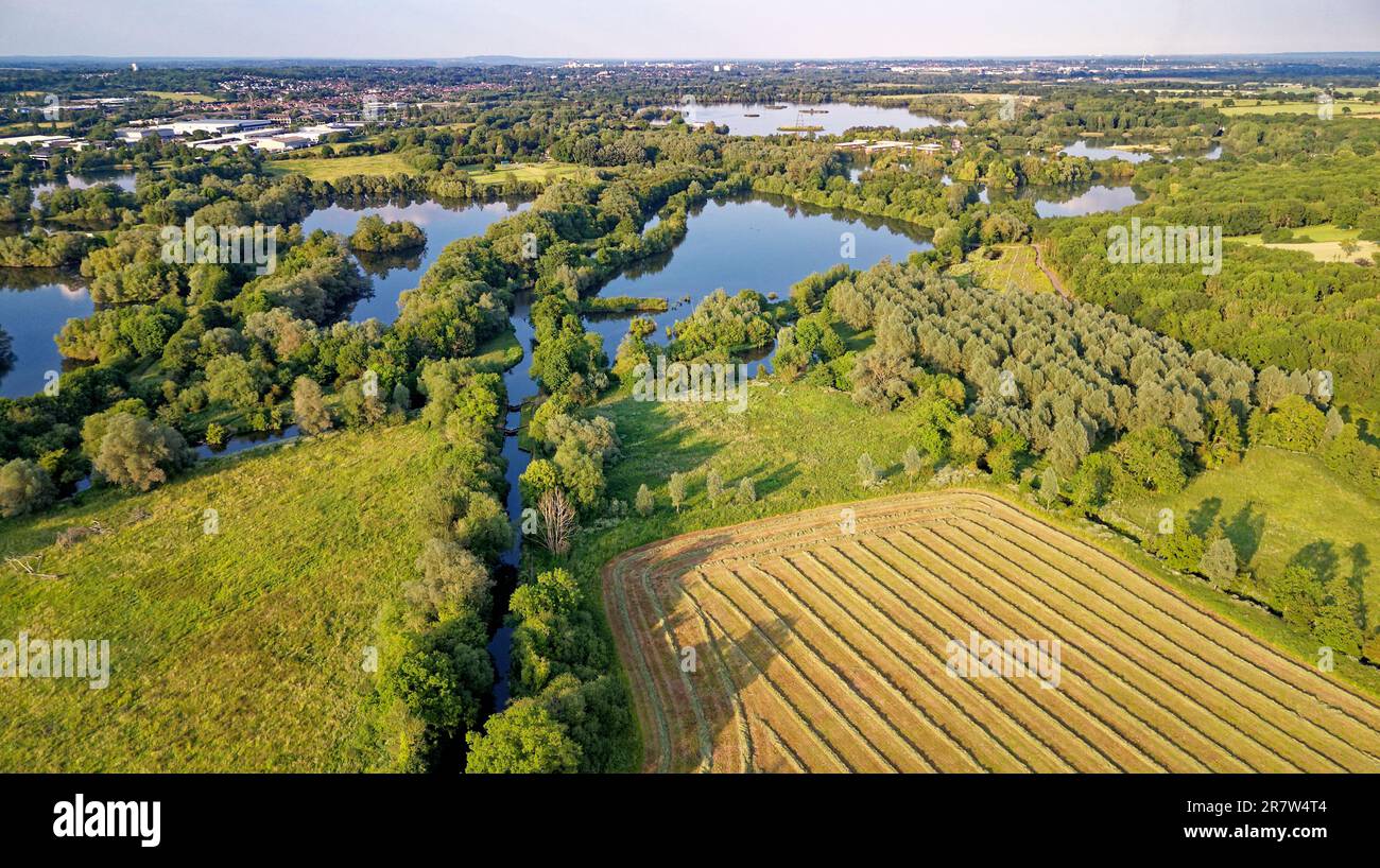 Aerial view of english landscape near Theale, Reading - West Berkshire ...