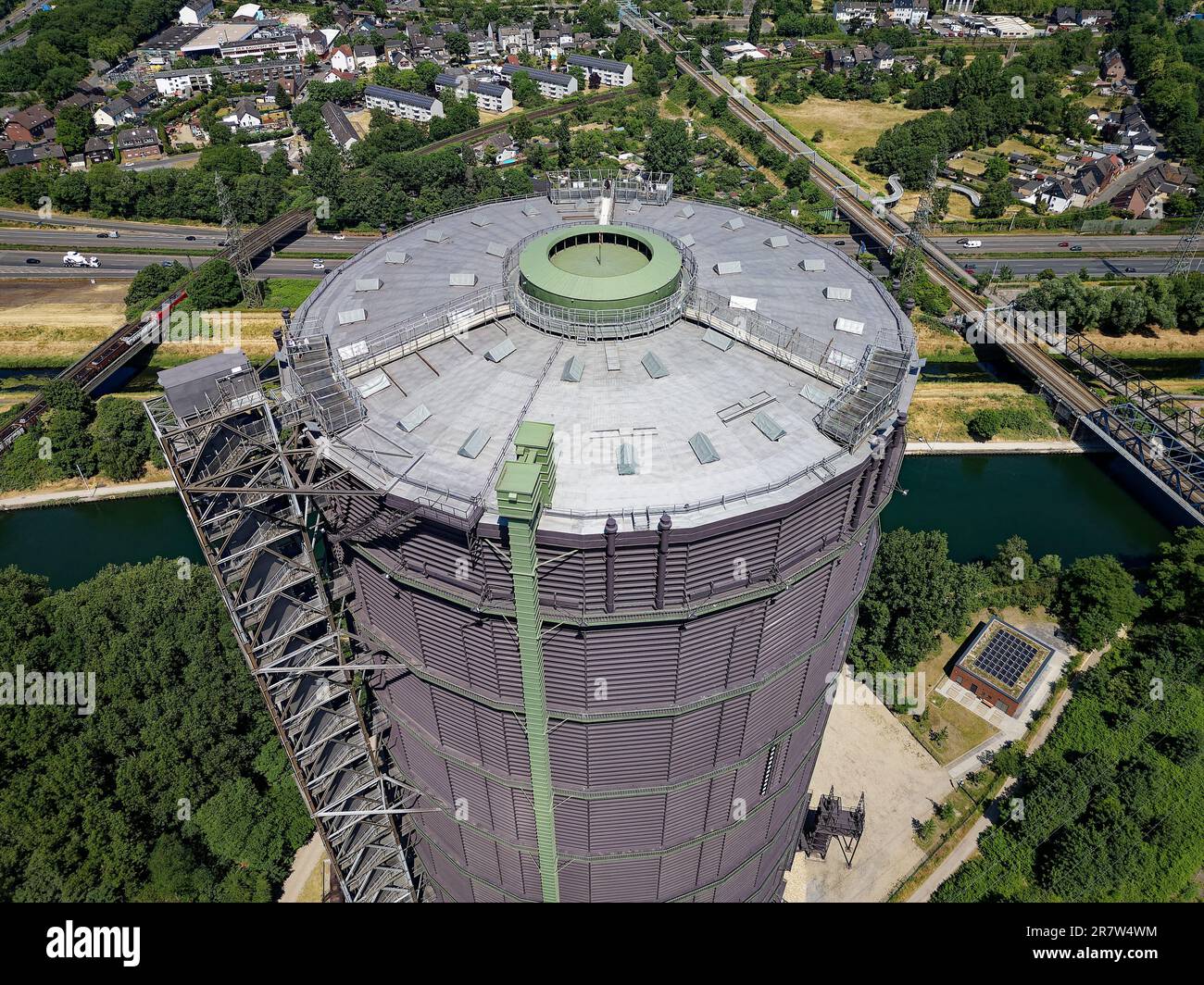 Industrial monument gasometer in oberhausen hi-res stock photography ...