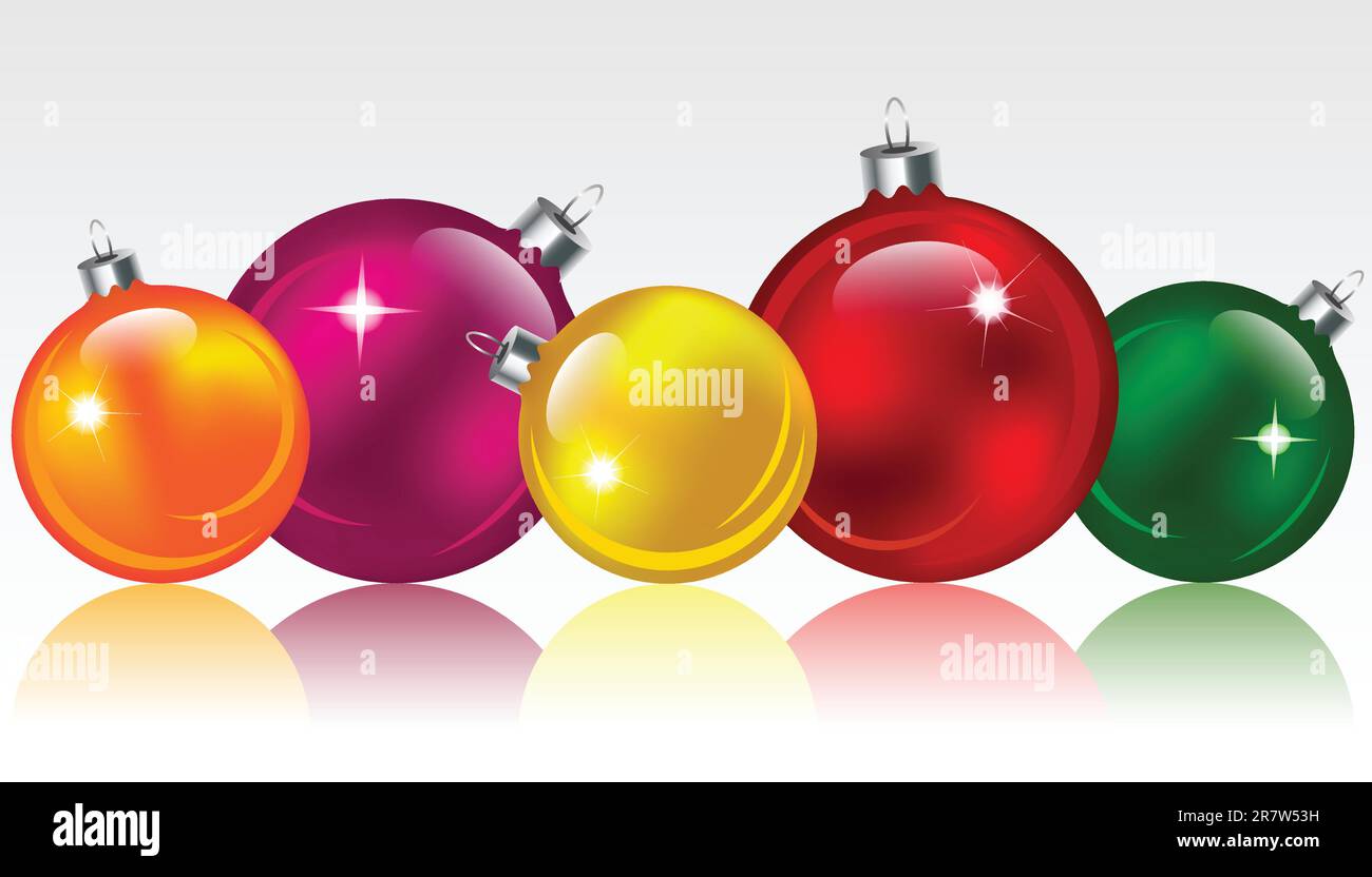 Christmas colorful glossy balls/bubbles. Vector illustration Stock ...