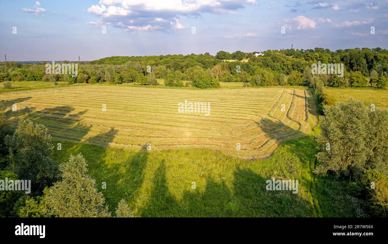 Aerial view of english landscape near Theale, Reading - West Berkshire ...