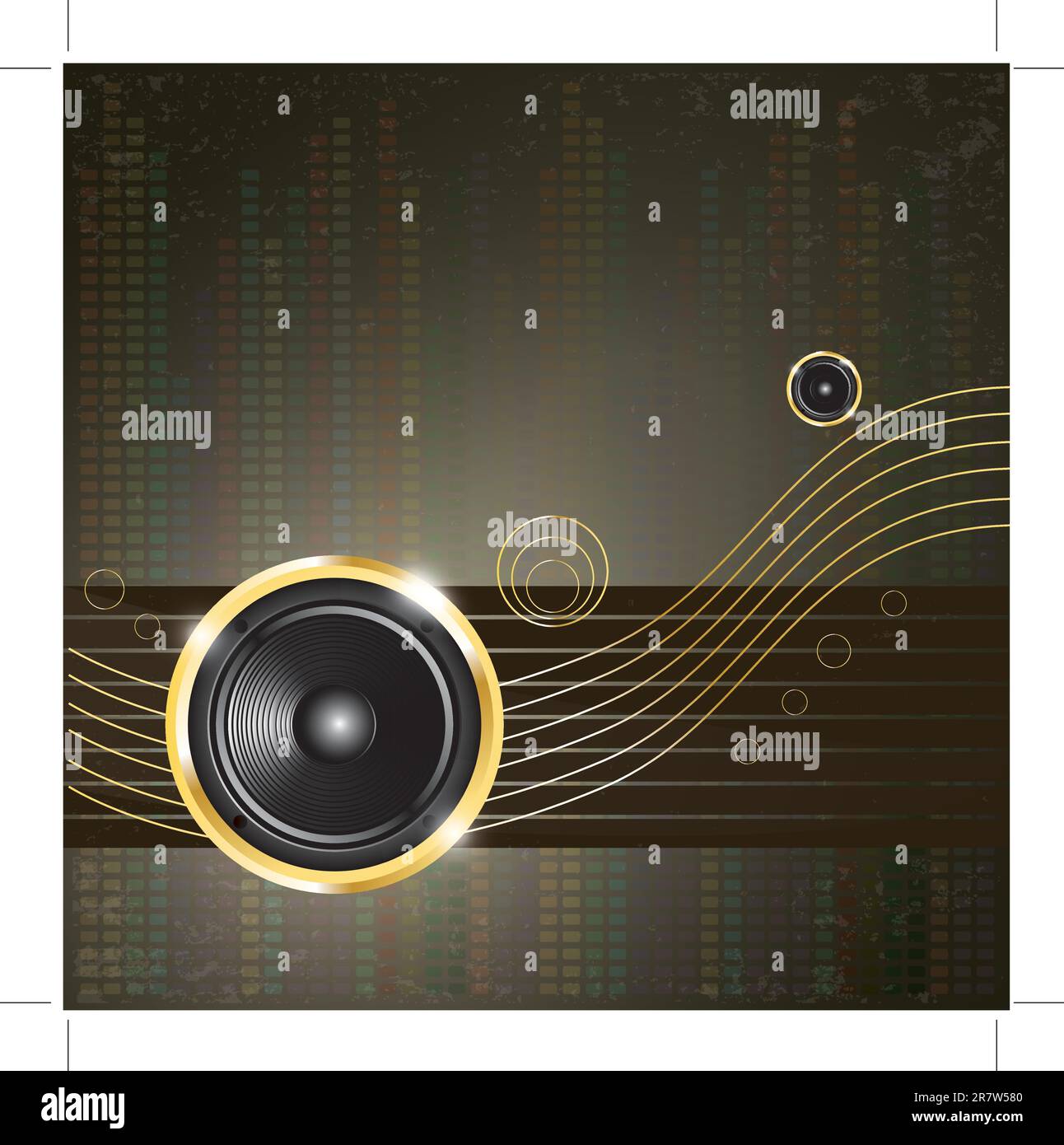 Modern music background with golden speaker on lines Stock Vector Image ...