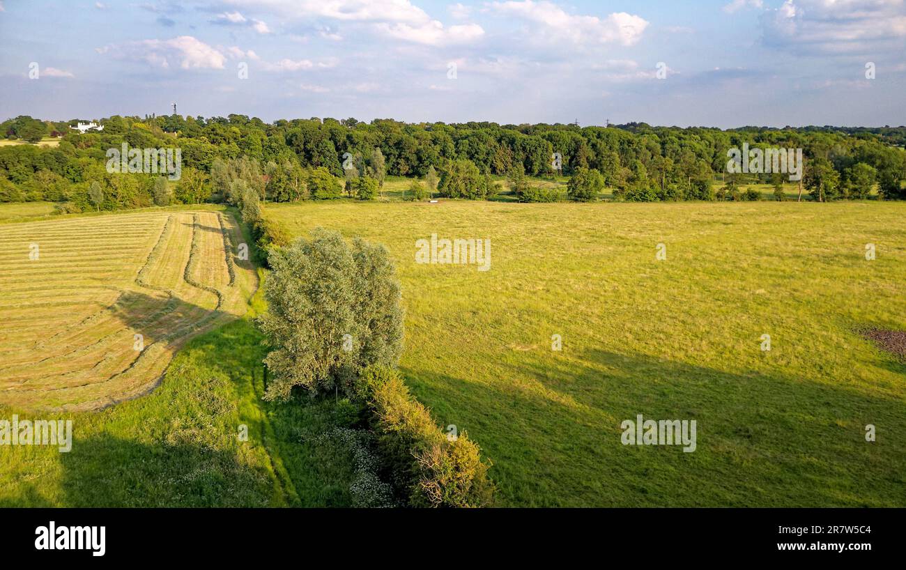Aerial view of english landscape near Theale, Reading - West Berkshire ...