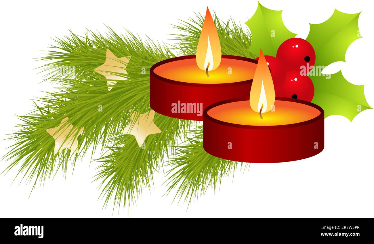 Two red candles Stock Vector Images - Alamy